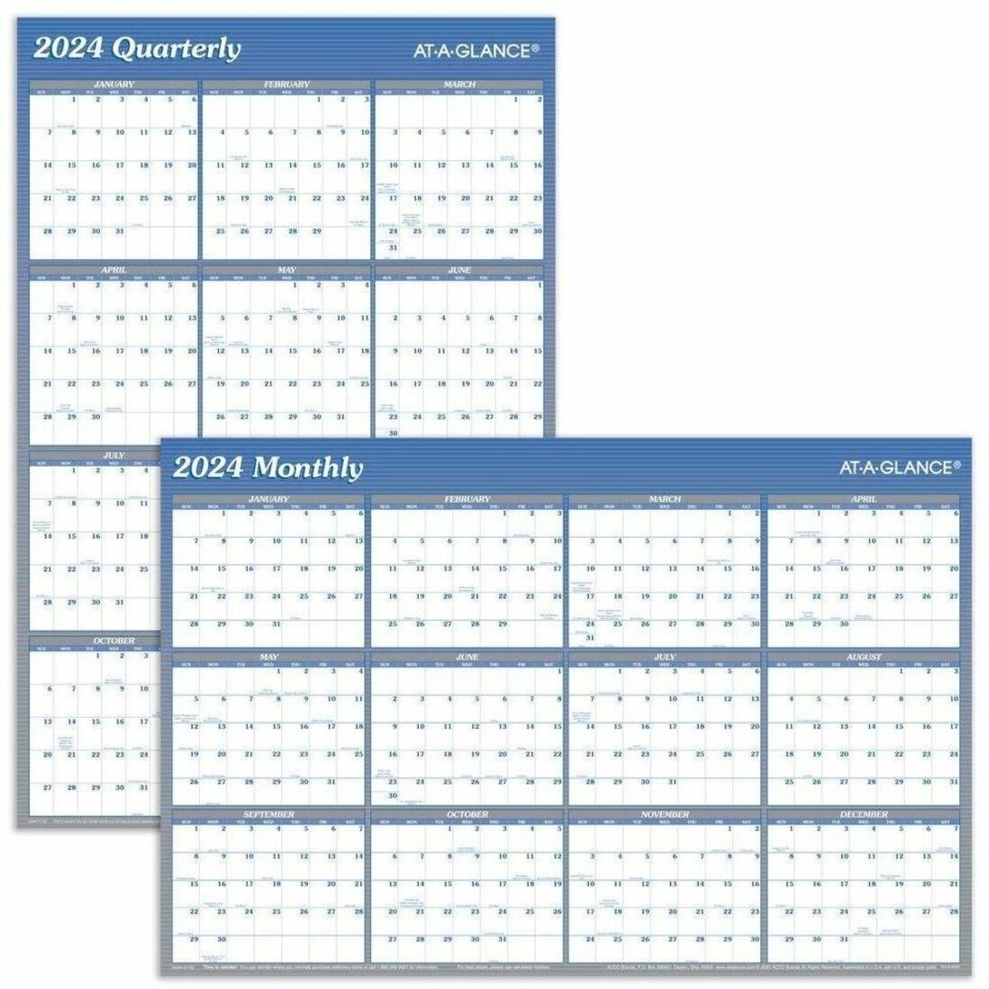 At-A-Glance Vertical Horizontal Reversible Erasable Wall Calendar ...