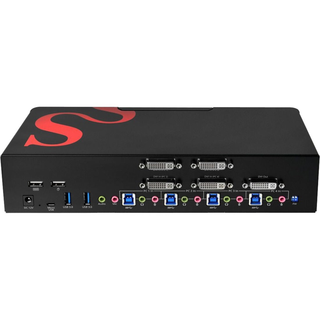 SIIG 4-Port DVI Dual-Link Smart Console Switch with USB 3.0 Multi-Medi ...
