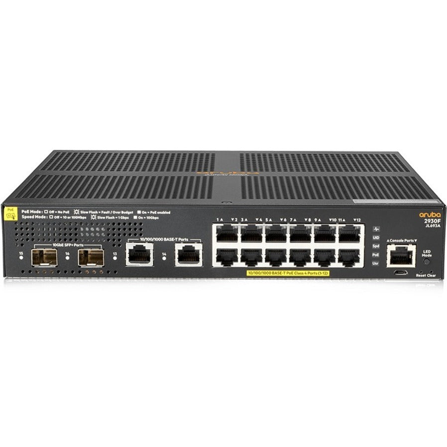 Aruba 2930F 12G PoE+ 2G/2SFP+ Switch – Tekmentum